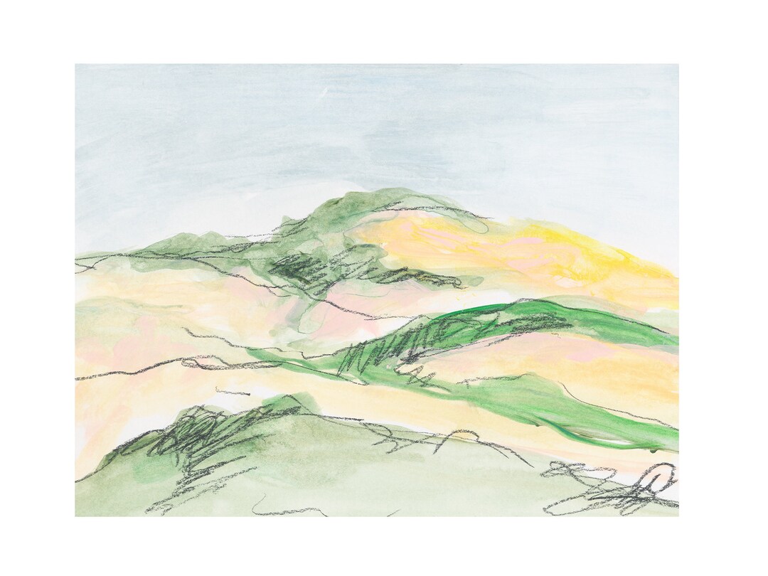 Original Landscape, Mt. Diablo, Framed Art, Abstract Landscape, Fine ...