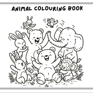 Cute Animal Colouring Book Printable for Kids - Etsy