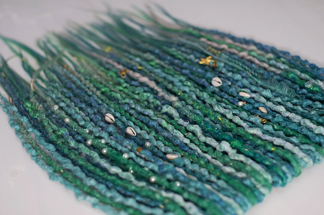 Ocean Dreads Set, Turquoise DE Dreadlocks, Emerald Synthetic Dreads ...