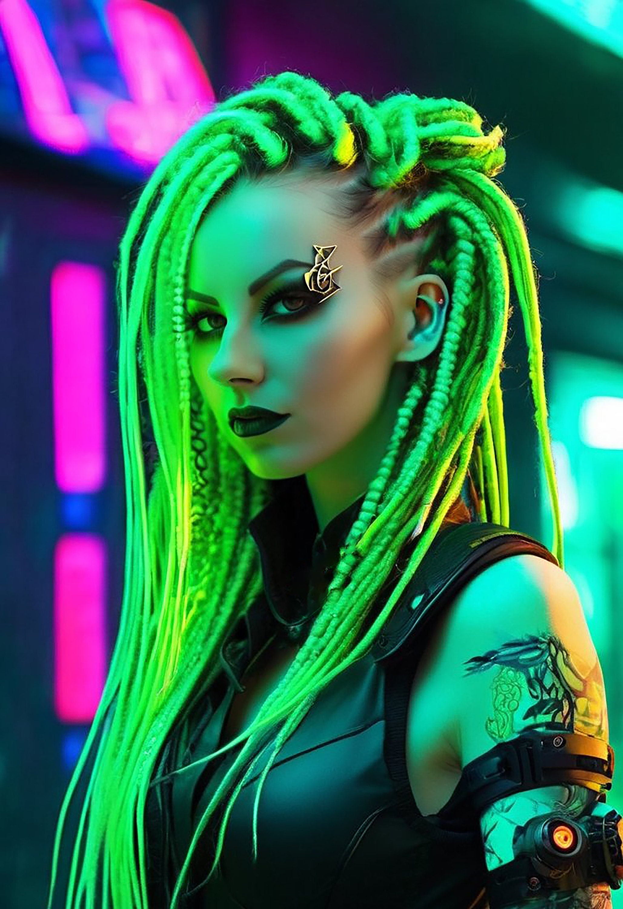 Neon Blue Green Dreads, Blue Green Ombre Dreadlocks, Synthetic SE ...