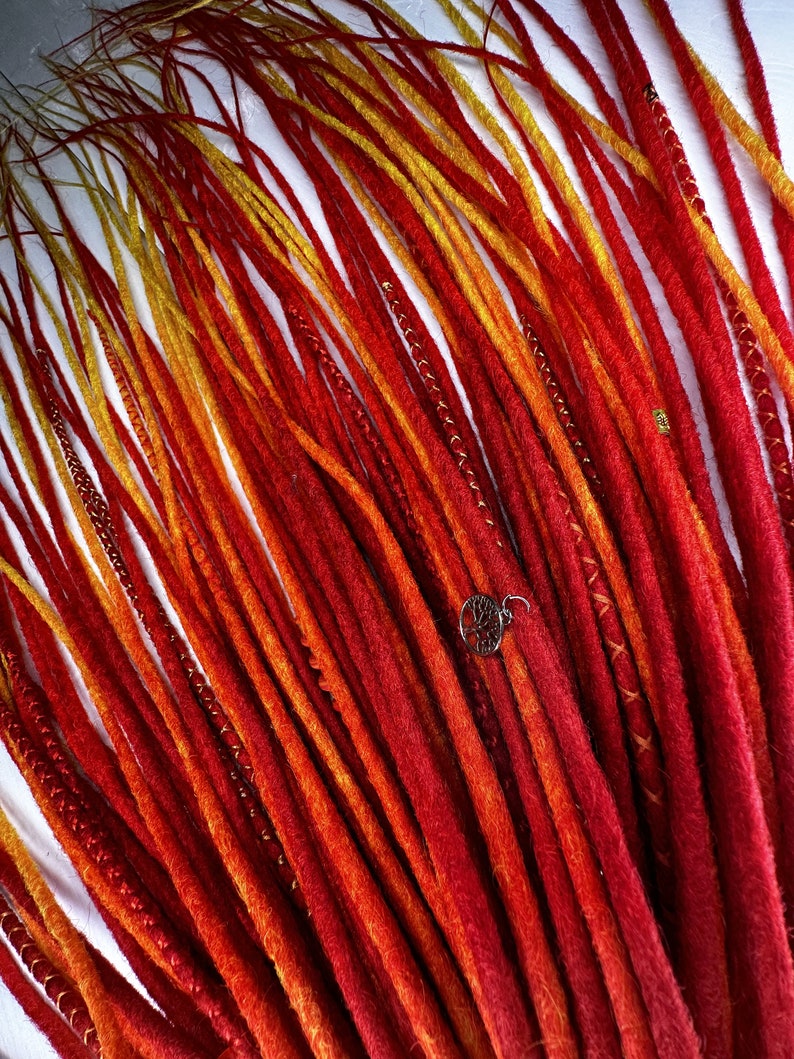Red Orange Yellow Dreads, Fire Ombre Dreadlocks, Custom Dreadlocks Full ...