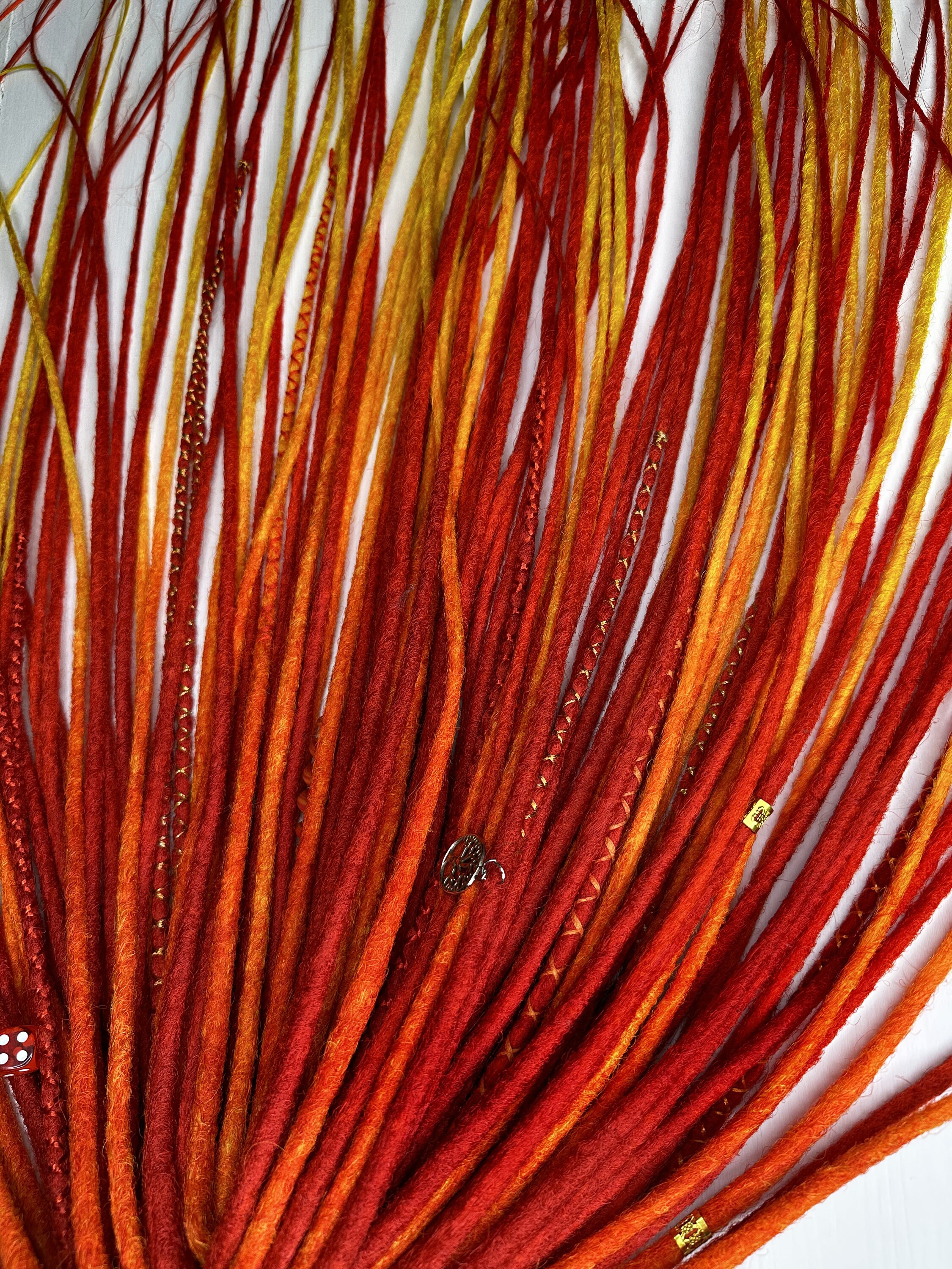 Red Orange Yellow Dreads, Fire Ombre Dreadlocks, Custom Dreadlocks Full ...