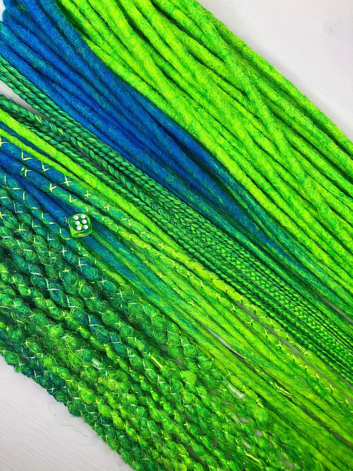 Neon Blue Green Dreads Blue Green Ombre Dreadlocks Synthetic Se Dreads Extensions Custom