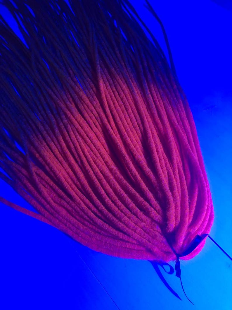 Psychedelic Pumpkin Dreads Extensions, Neon Orange DE Dreads UV Glow ...