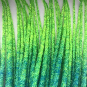 Neon Blue Green Dreads, Blue Green Ombre Dreadlocks, Synthetic SE ...