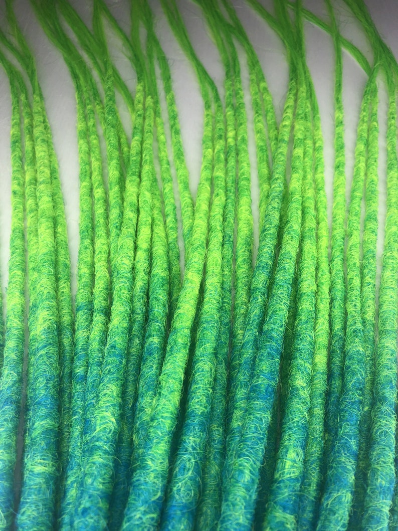 Neon Blue Green Dreads, Blue Green Ombre Dreadlocks, Synthetic SE ...