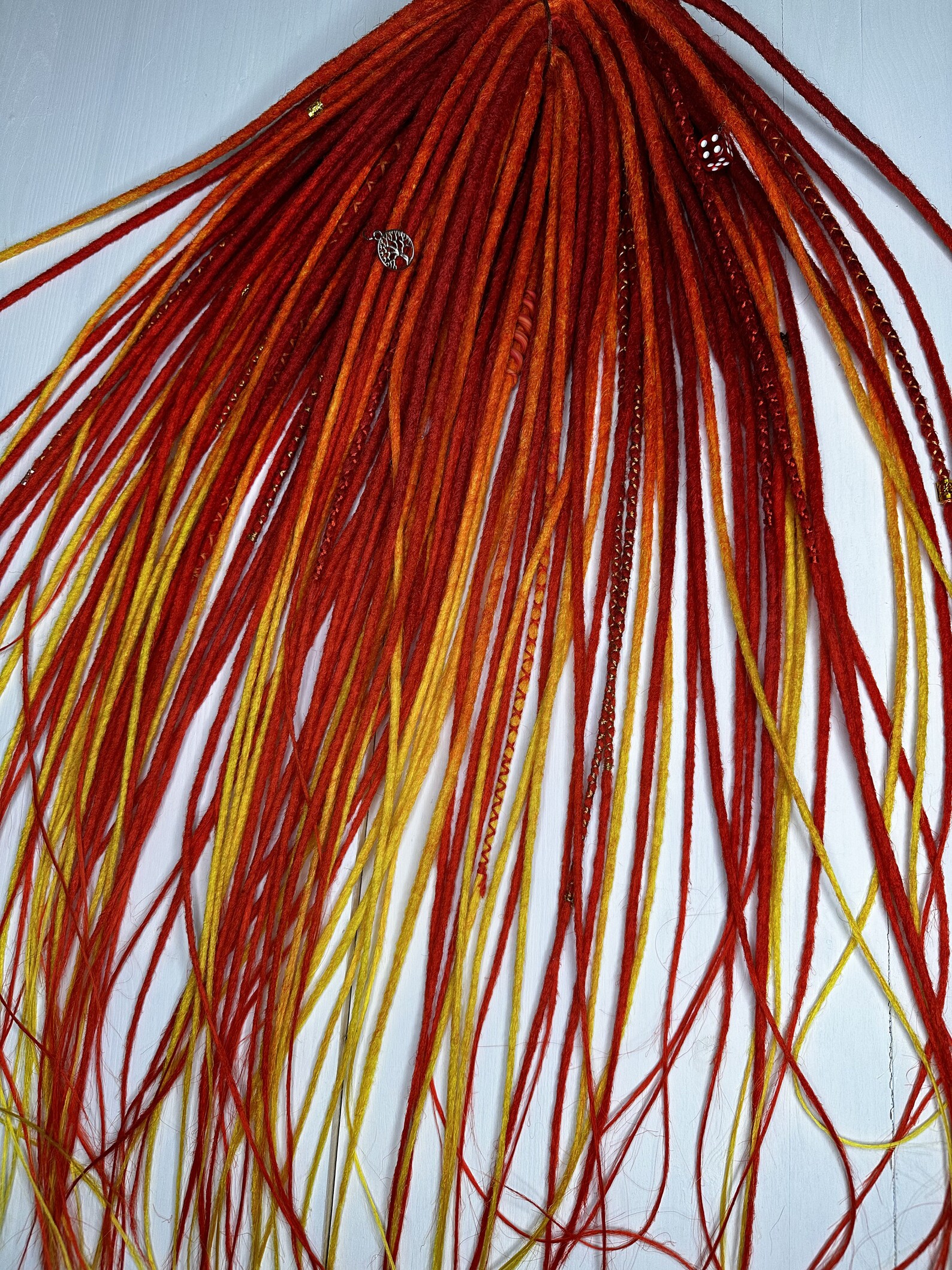 Red Orange Yellow Dreads, Fire Ombre Dreadlocks, Custom Dreadlocks Full ...