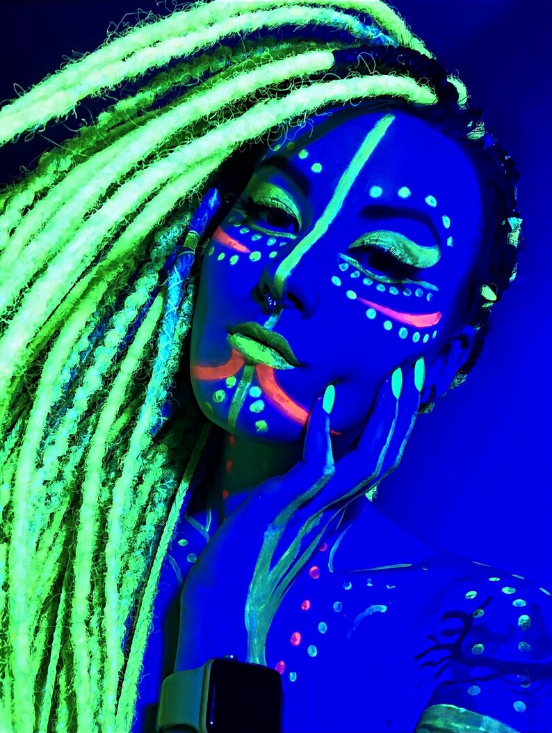 Neon Blue Green Dreads, Blue Green Ombre Dreadlocks, Synthetic SE ...