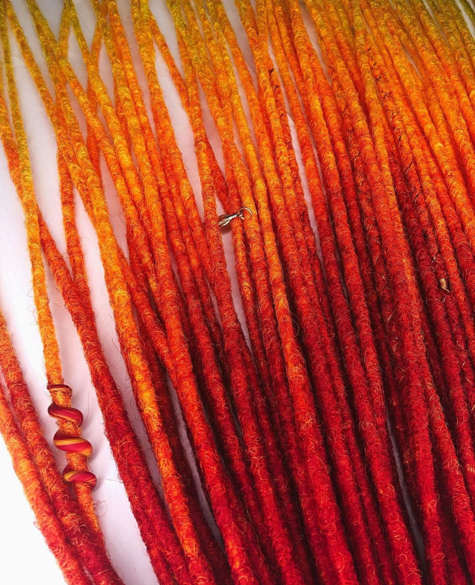 Red Orange Yellow Dreads, Fire Ombre Dreadlocks, Custom Dreadlocks Full ...