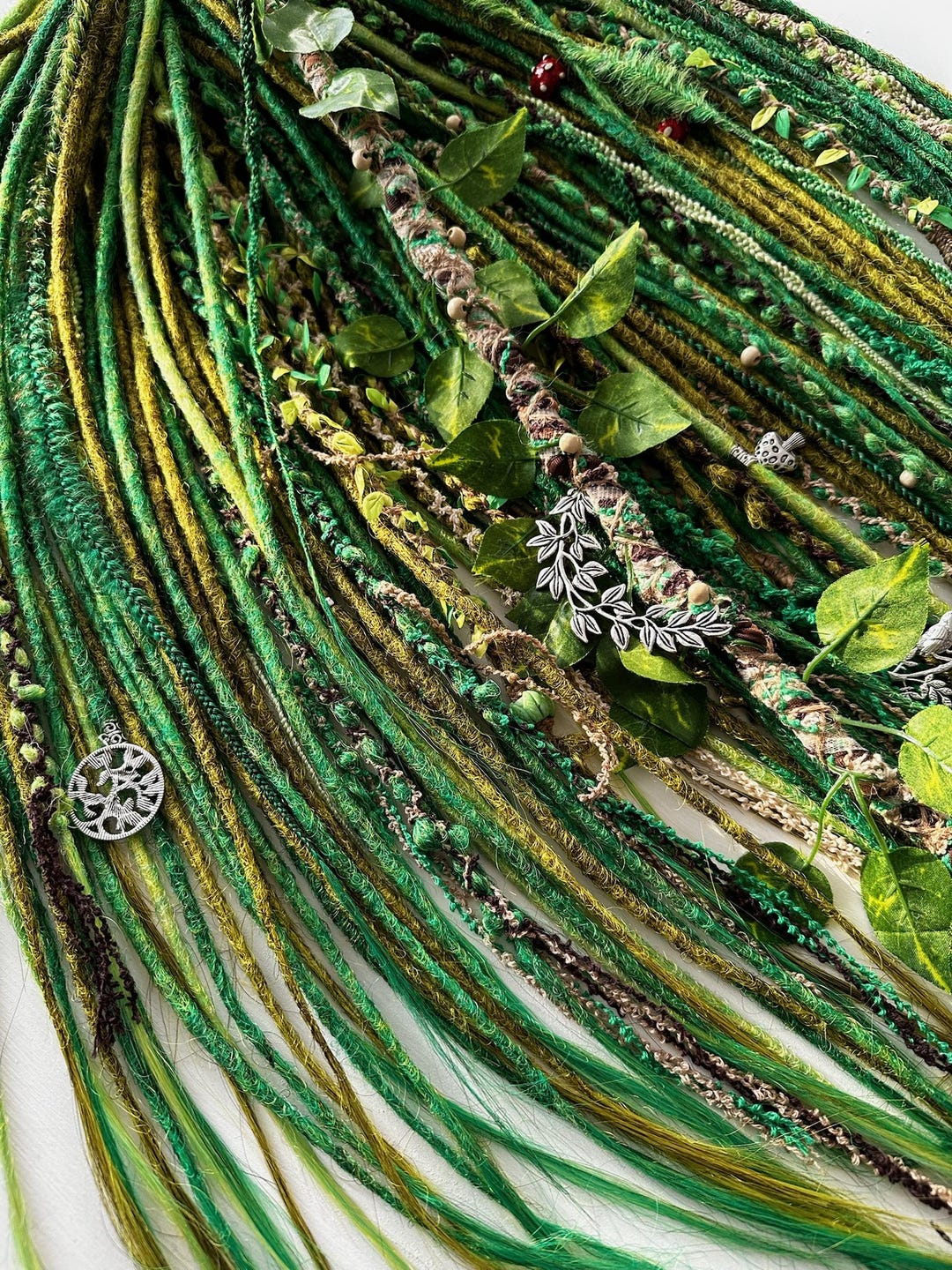 Green Ombre Dreadlocks Set | Synthetic Forest Dreads | DE SE Green ...