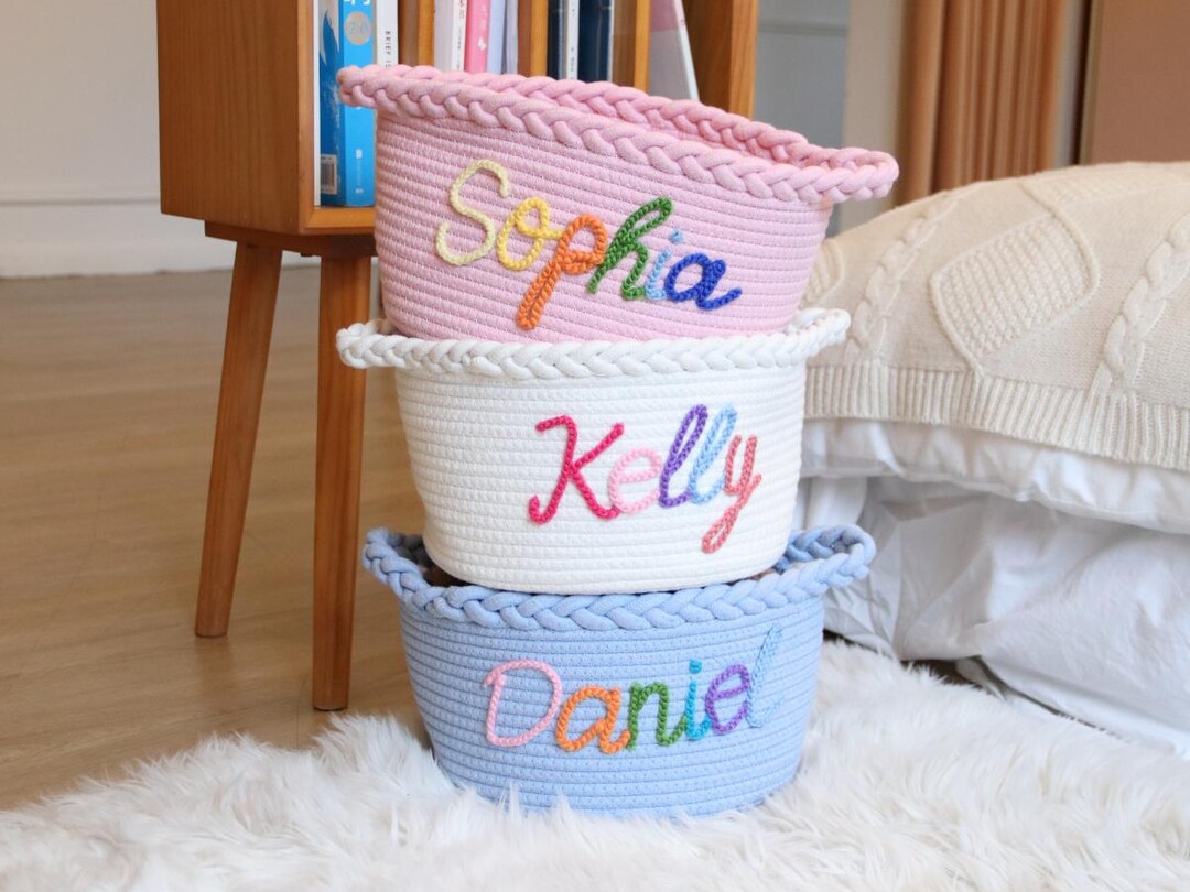 Personalized Baby Name Toy Storage Basket, Newborn Gift - Etsy