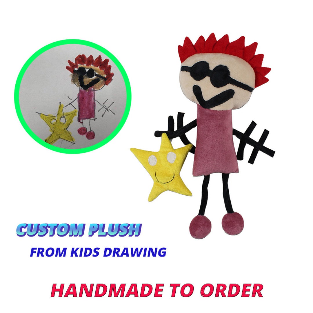 Custom Plush Doll From Child's Drawing: Handmade Stuffed Animal - Etsy