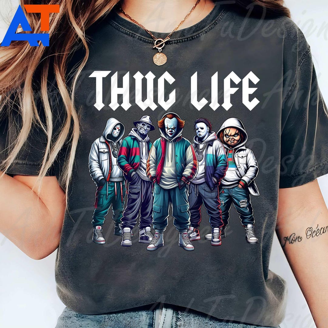 Thug Life Horror Movie Shirt, Halloween Horror Characters Shirt ...