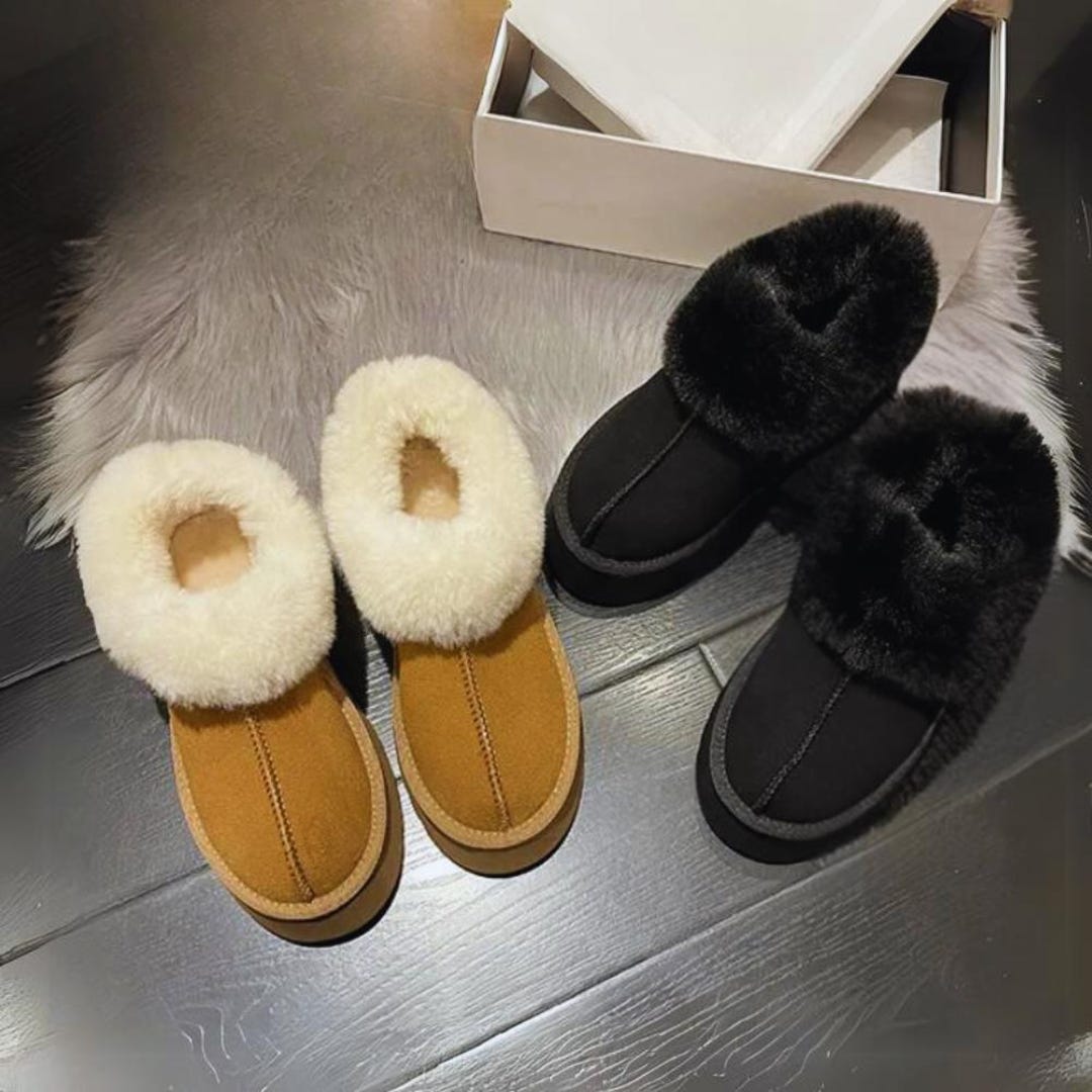 Adults Vegan Tazz Brown Fur Boots Warm Snow Designer Ankle Boots Uggs ...
