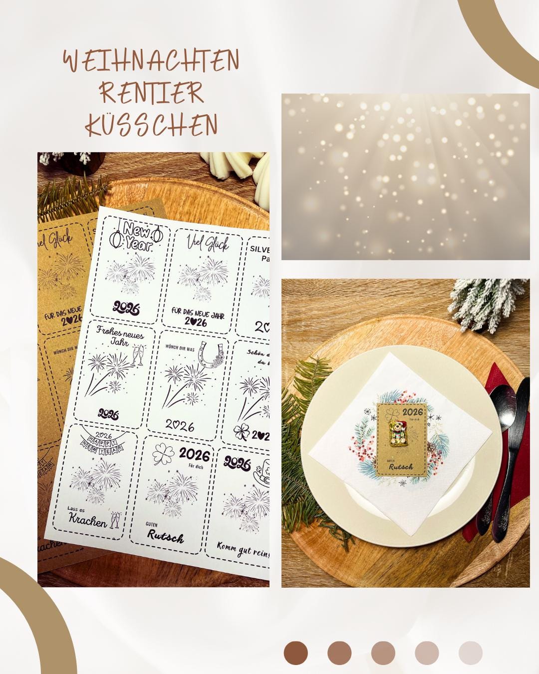 Silvester & Neujahr 2026 Printable Vorlage | PDF Deko zum Ausdrucken ...