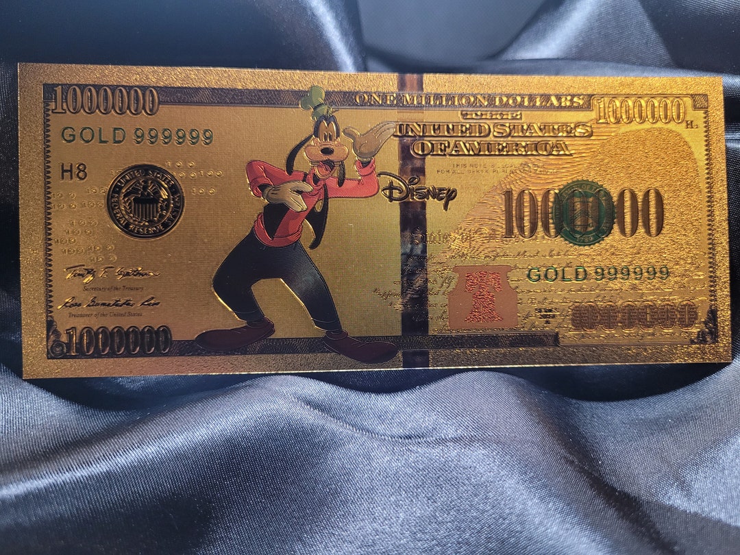 Disney 24k Collectible Gold Banknote Goofy - Etsy
