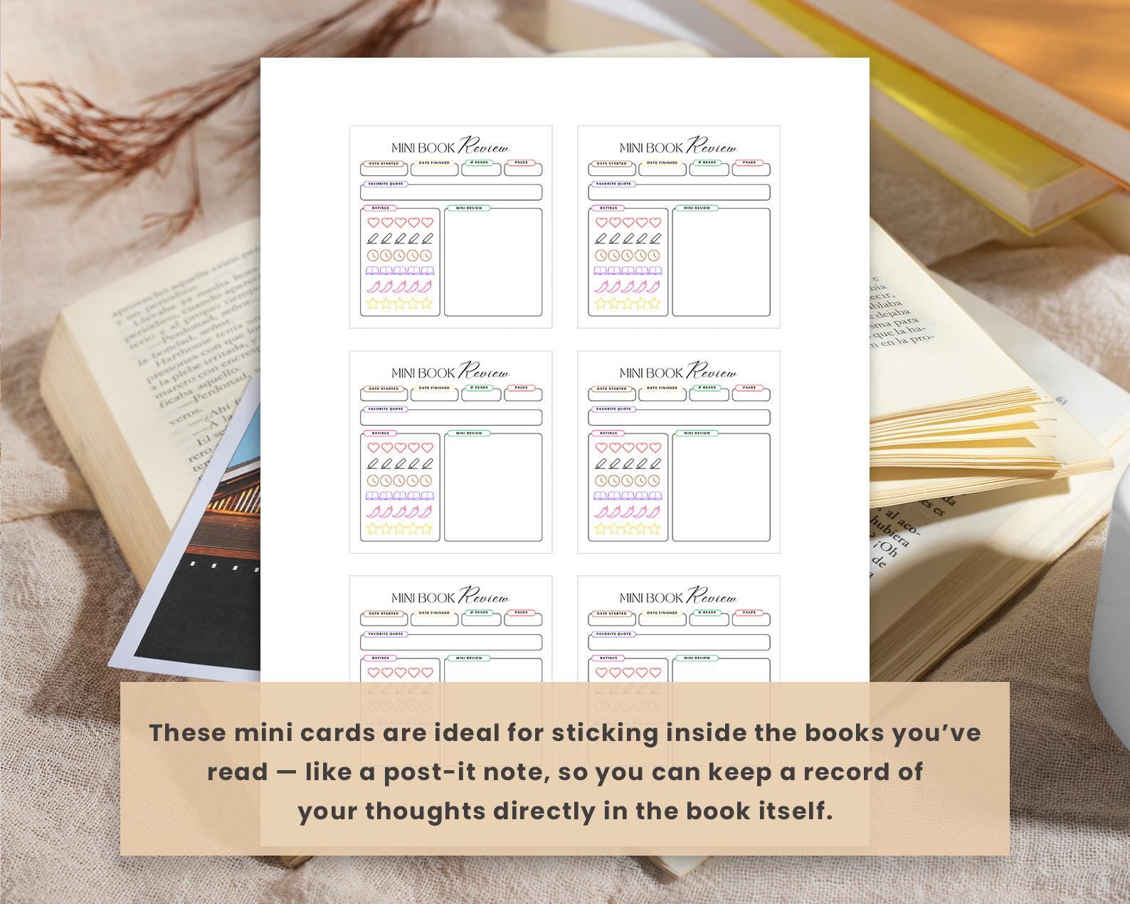 Mini Book Review Template PDF, Printable Reading Journal Page, Book ...