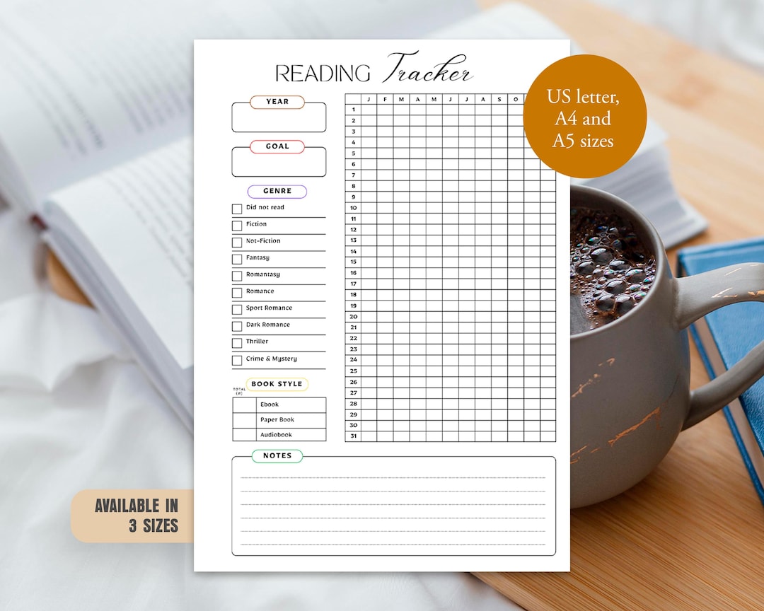 Reading Tracker Printable, Habit Journal Page Printable, Page Read ...