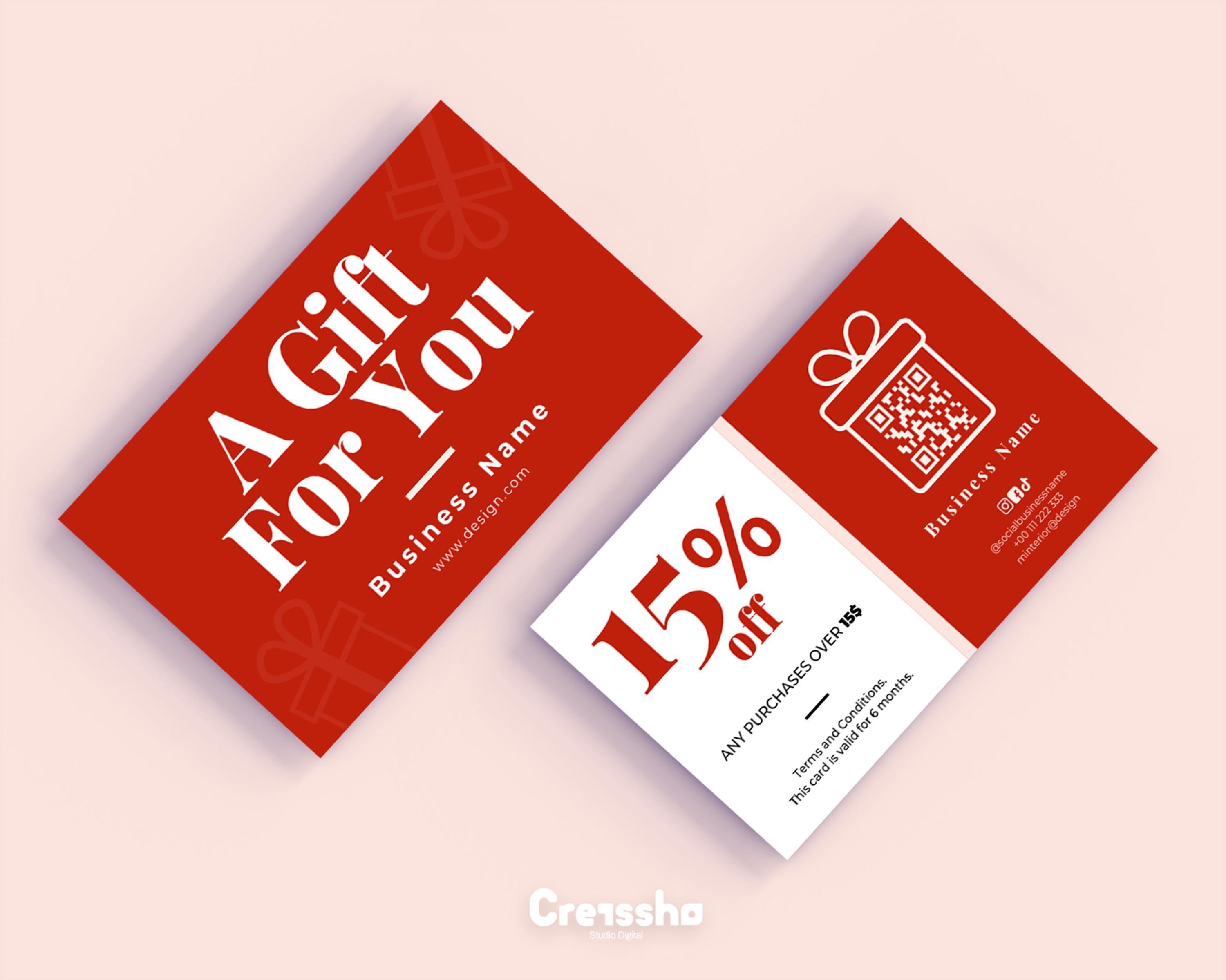 Editable Coupon Card Template, Printable Business Promo Card, Gift ...