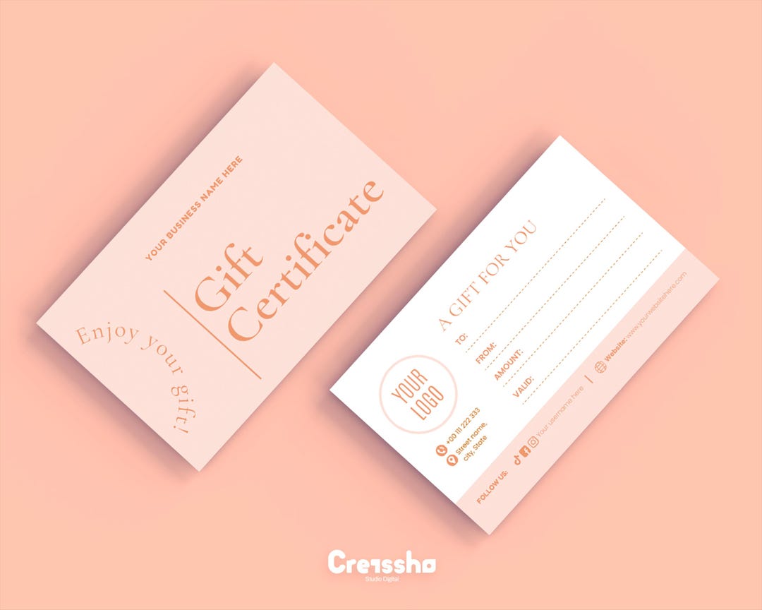 Editable Gift Certificate Template, Printable Gift Voucher, Editable ...