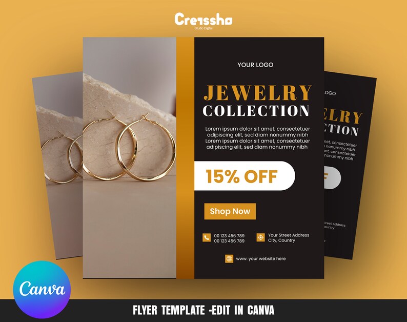 Jewelry Flyer, Editable Instagram Post, Instant Download, Editable ...