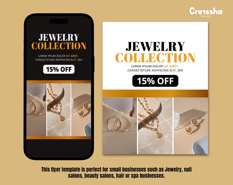 Jewelry Flyer, Editable Instagram Post, Instant Download, Editable ...