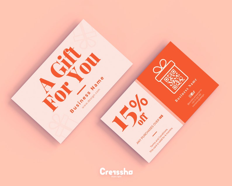 Editable Coupon Card Template, Printable Business Promo Card, Gift ...