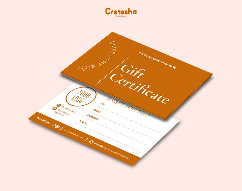 Editable Gift Certificate Template, Printable Gift Voucher, Editable ...