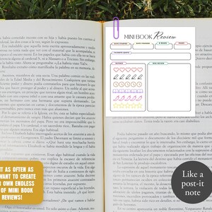 Mini Book Review Template PDF, Printable Reading Journal Page, Book ...