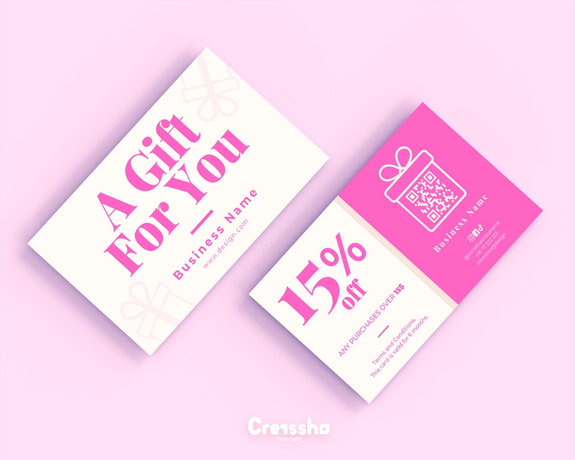 Editable Coupon Card Template, Printable Business Promo Card, Gift ...