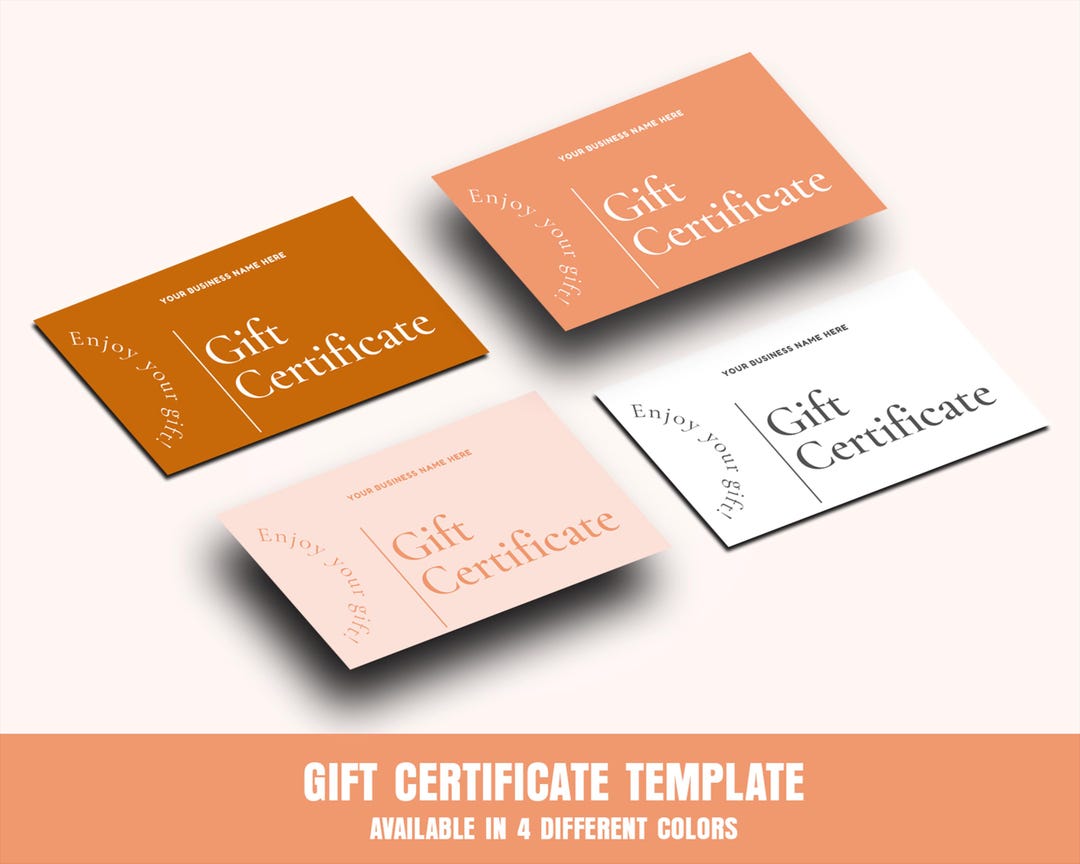 Minimal Gift Certificate Template, Minimalist, DIY Gift Certificate ...