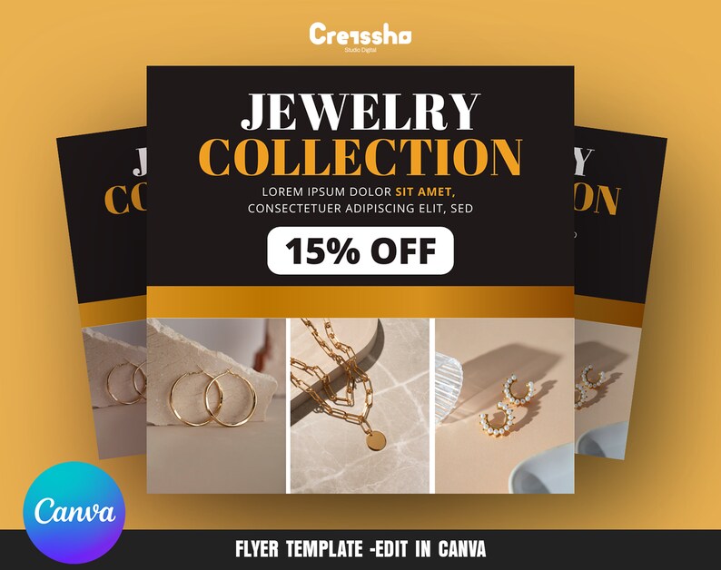 Jewelry Flyer, Editable Instagram Post, Instant Download, Editable ...