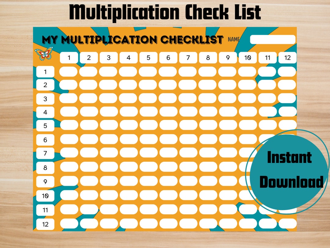 Multiplication Table, Maths Learning, Educational Print Exercise, Math ...