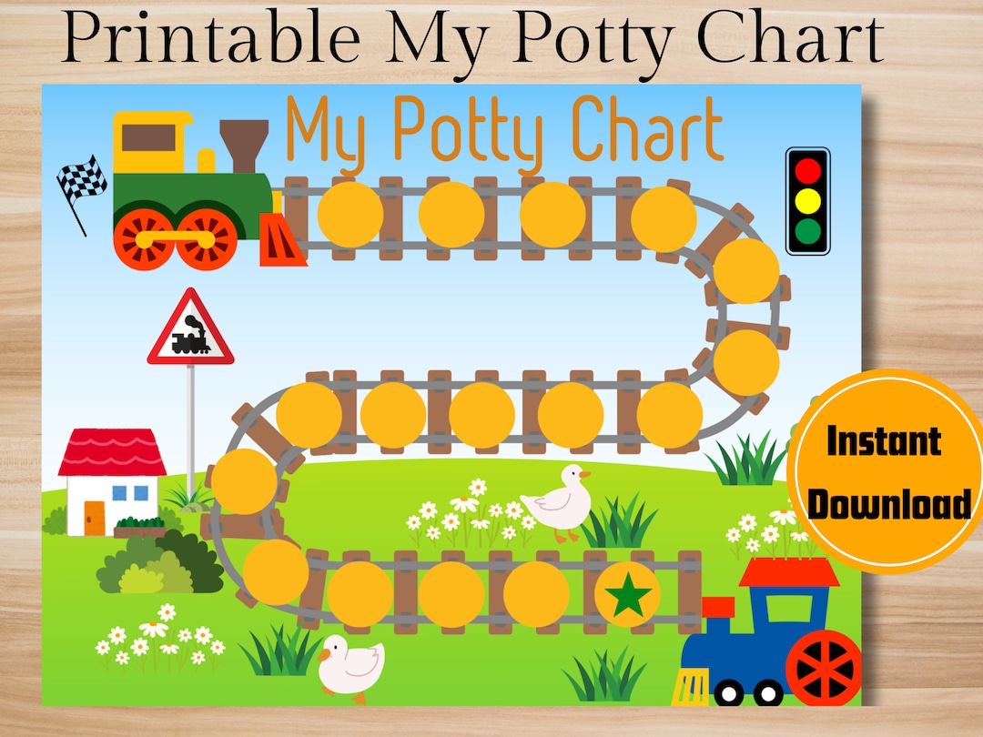 Train Potty Training Chart, Printable, Tractor Reward Chart, Toddler ...