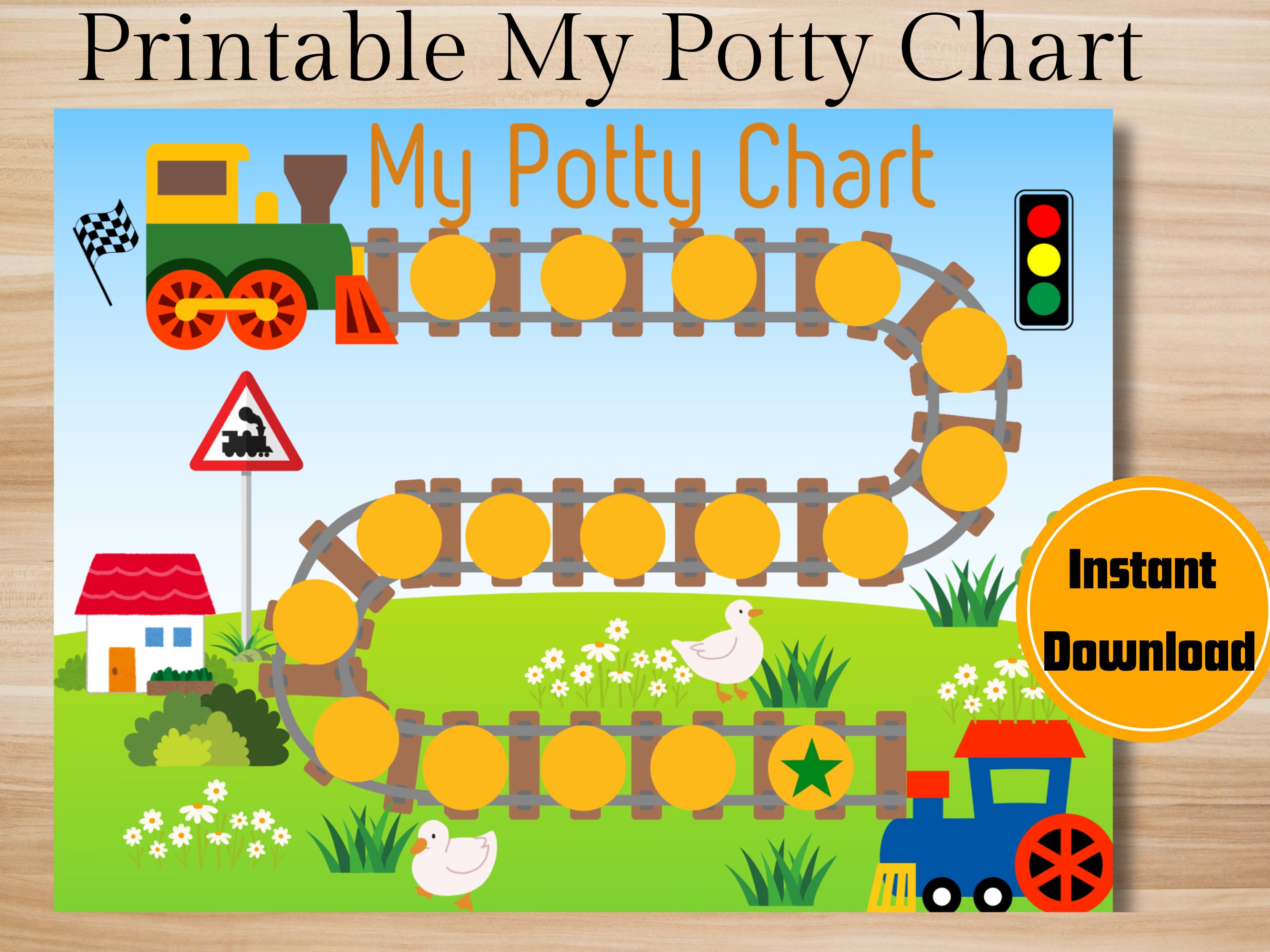 Train Potty Training Chart, Printable, Tractor Reward Chart, Toddler ...
