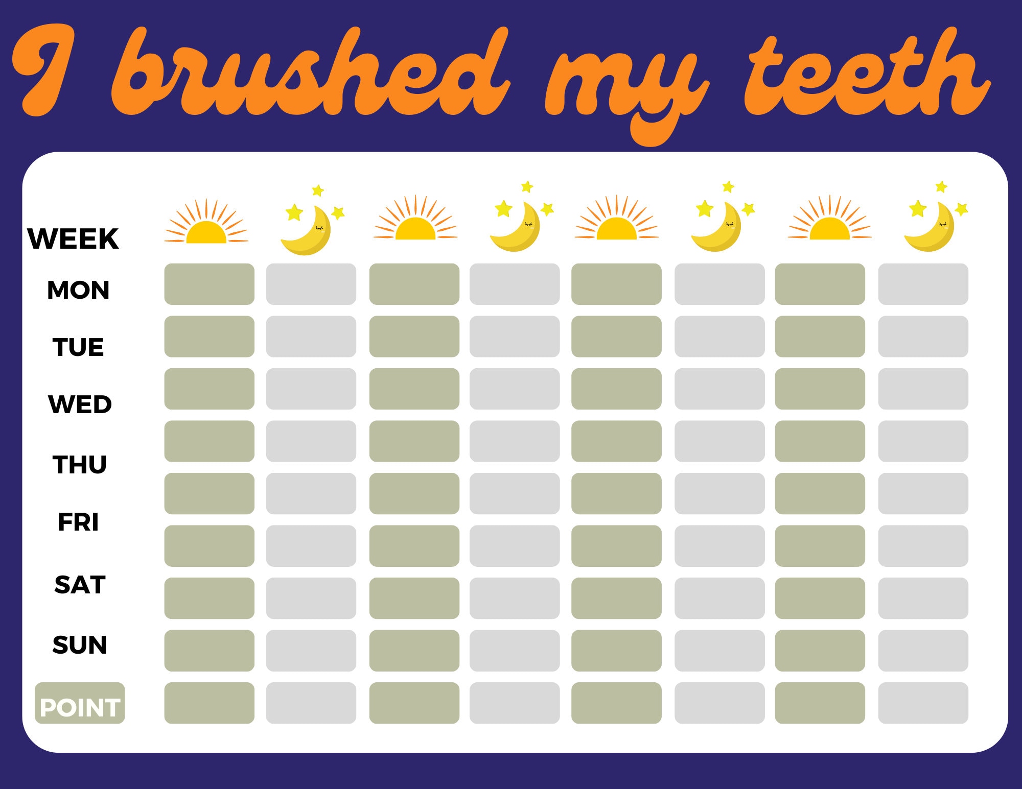 Printable Tooth Brush Chart, Kids Teeth Brushing Chart , Children's ...