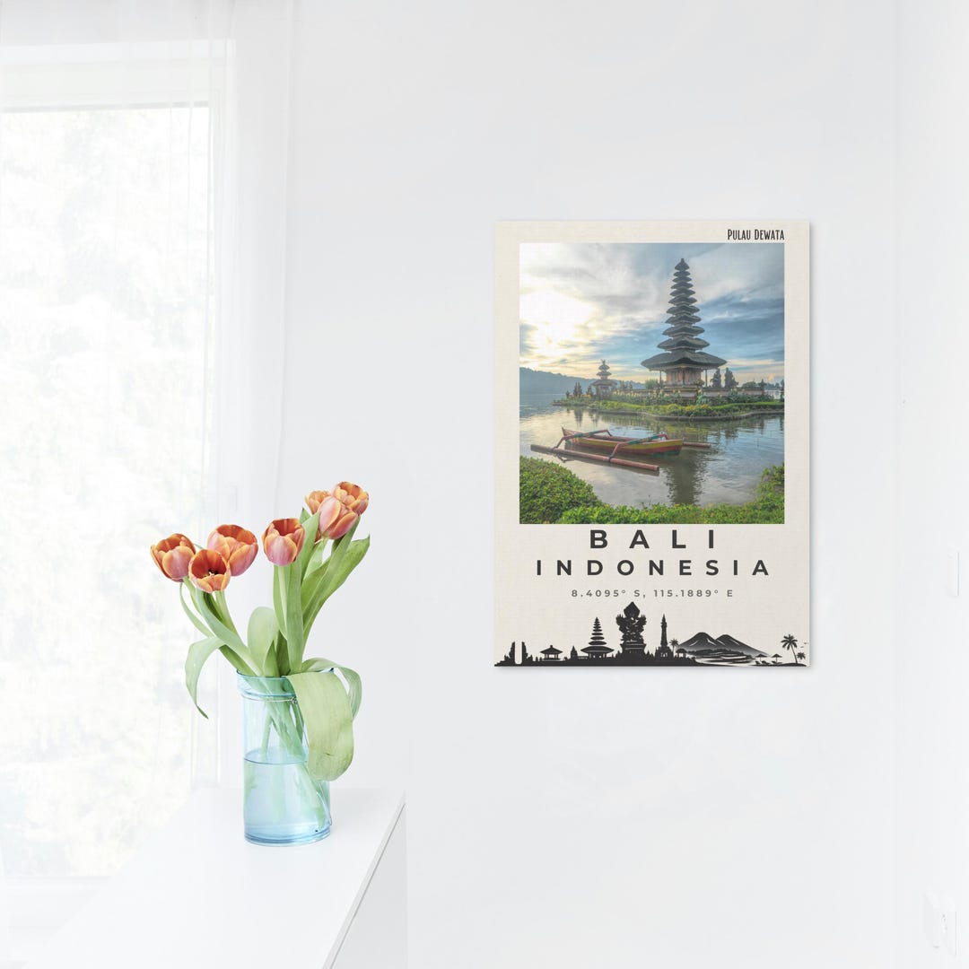 Bali Skyline Printable Wall Art, Modern Indonesian Cityscape Poster ...