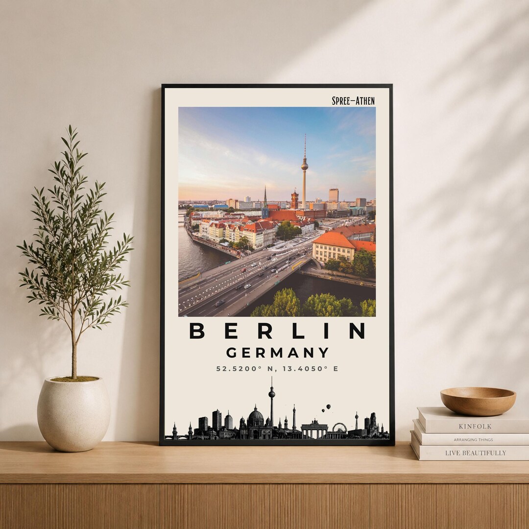 Berlin Skyline Printable Wall Art, Modern Germany Cityscape Poster ...