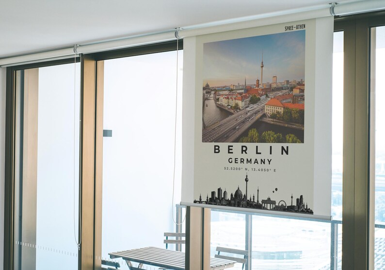 Berlin Skyline Printable Wall Art, Modern Germany Cityscape Poster ...