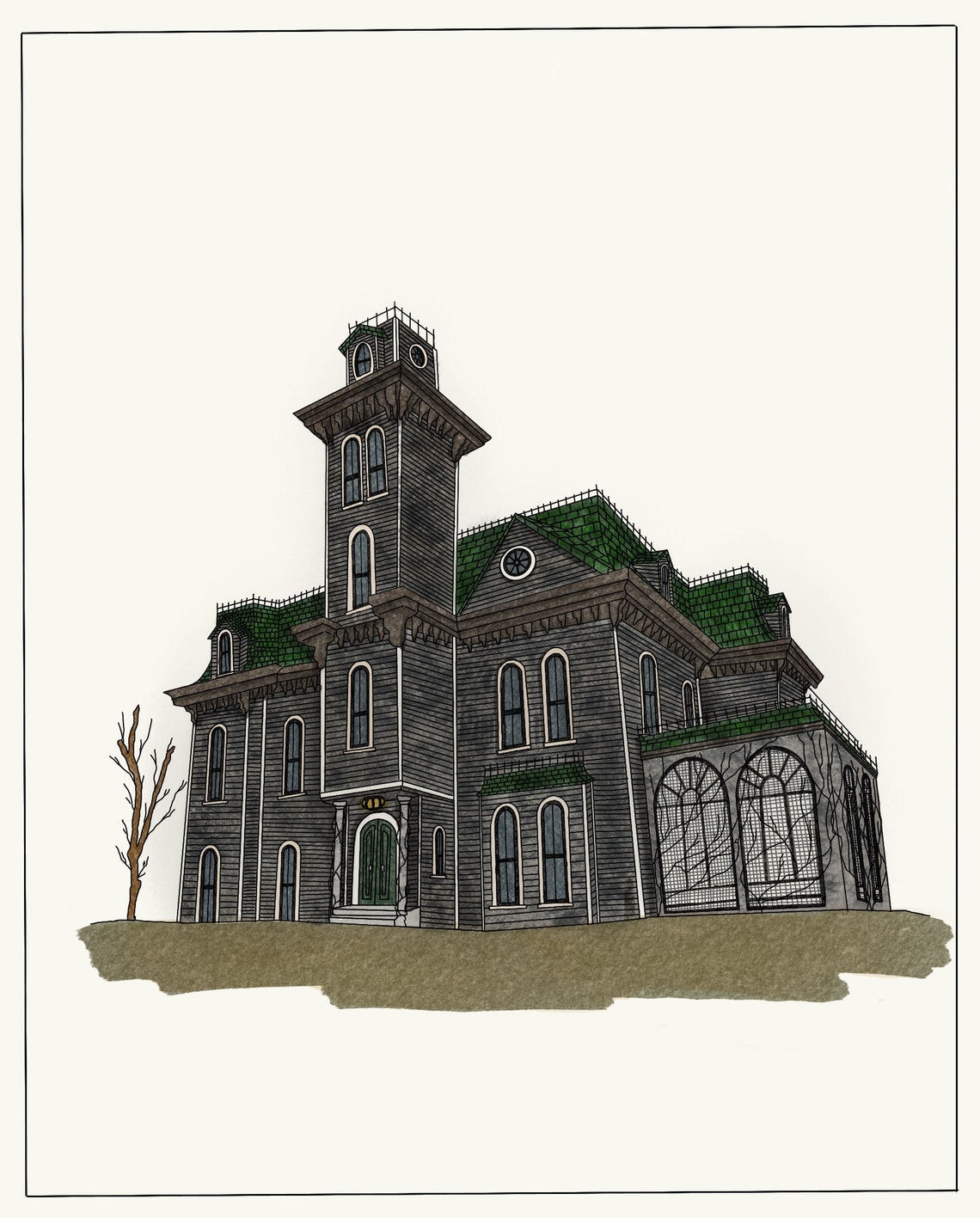 Iconic Houses: the Addams Family House Digital Printable Art - Etsy