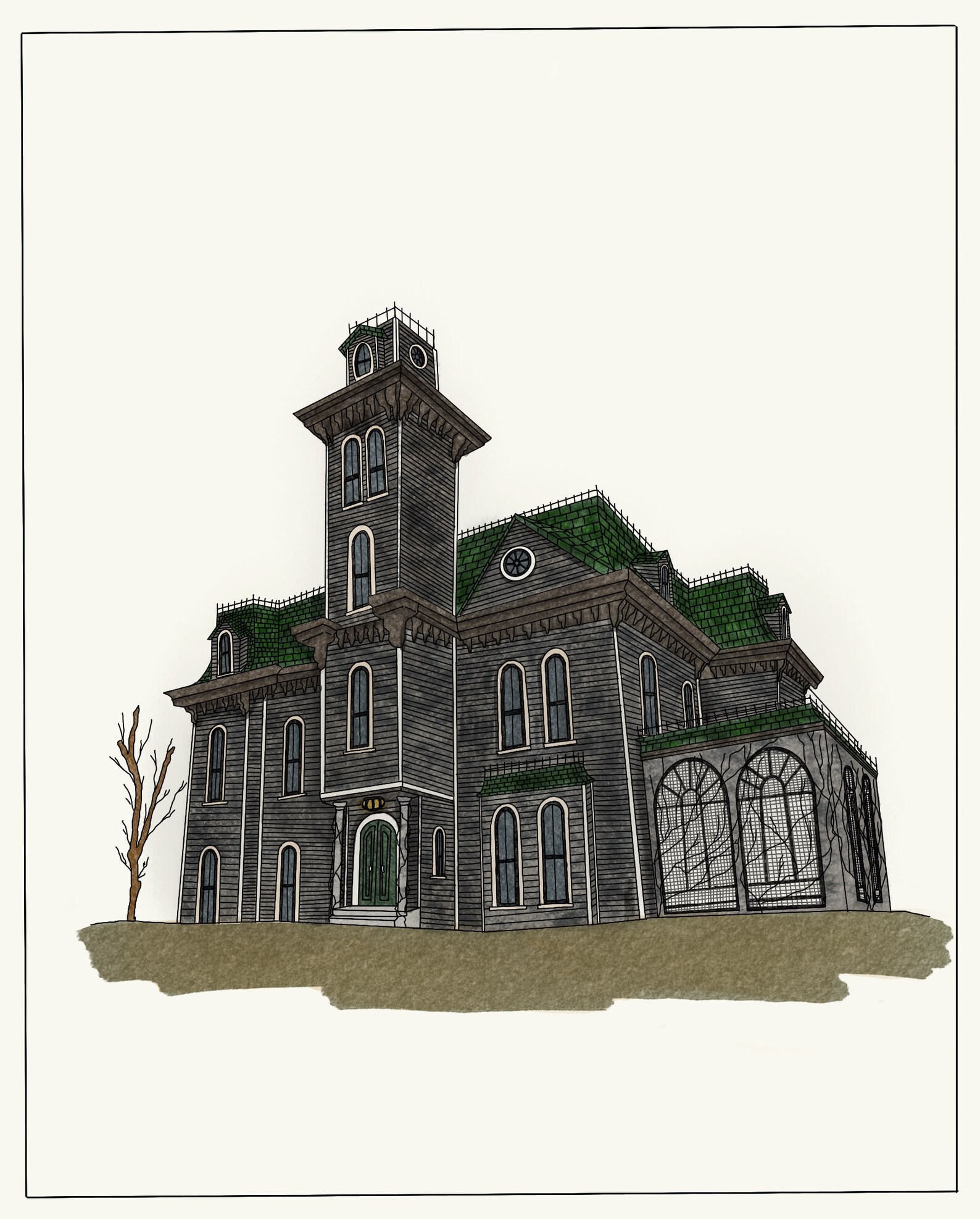 Iconic Houses: the Addams Family House Digital Printable Art - Etsy