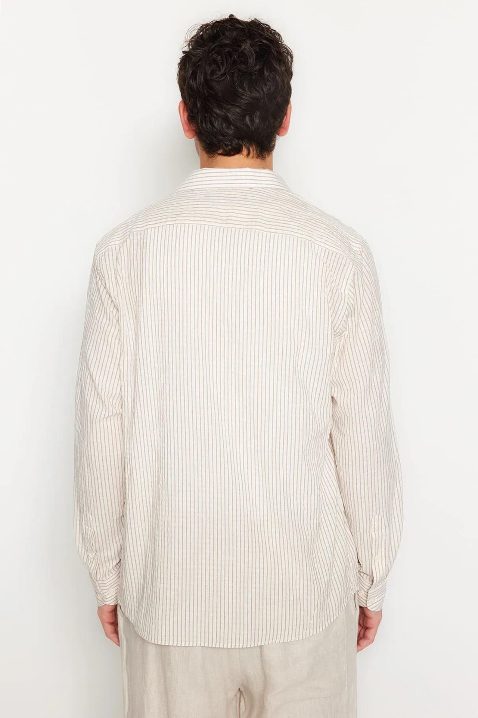 Men's Striped Linen Shirt: Cotton Blend, Regular Fit - Etsy