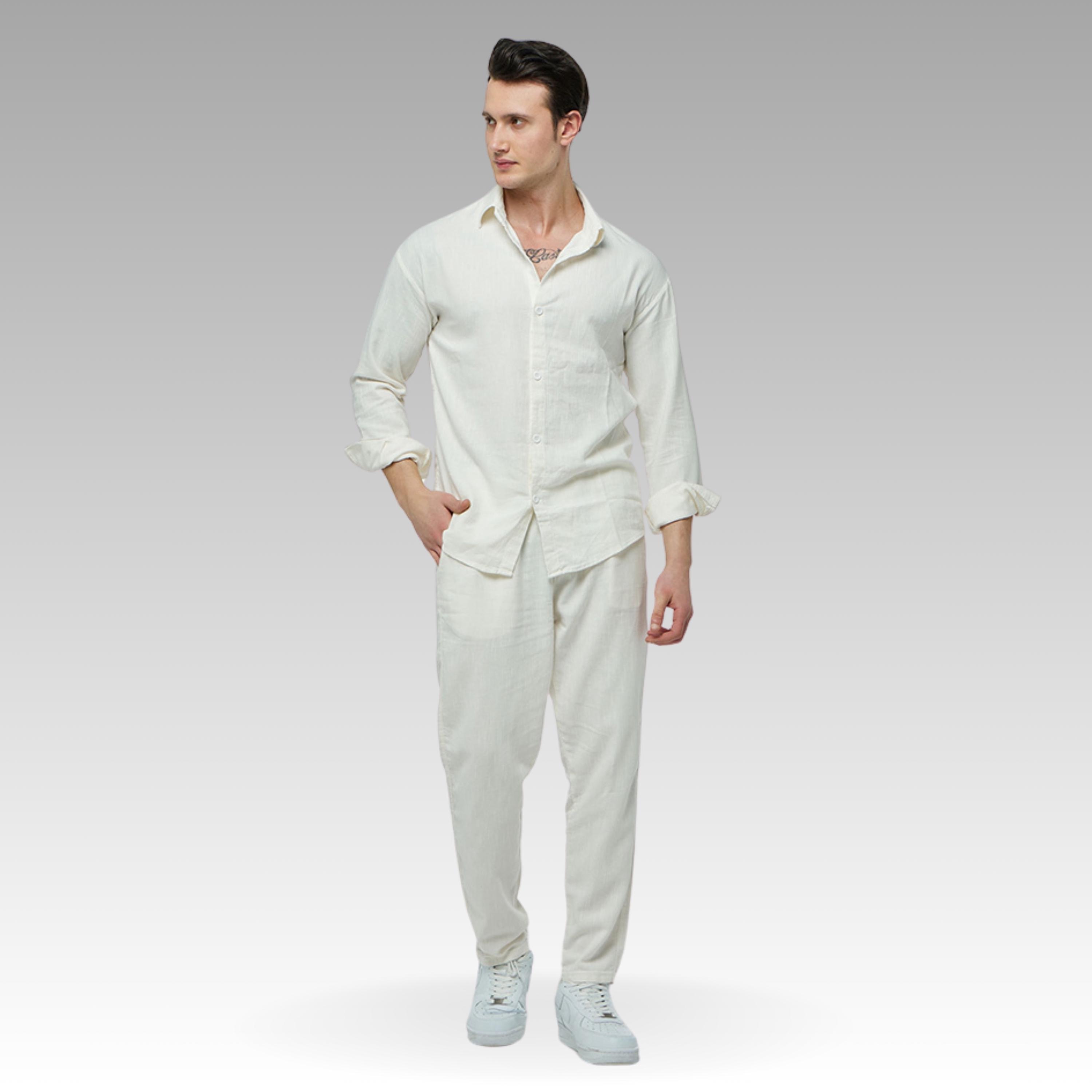 Men's Linen Shirt and Pants Set: Summer Loungewear - Etsy