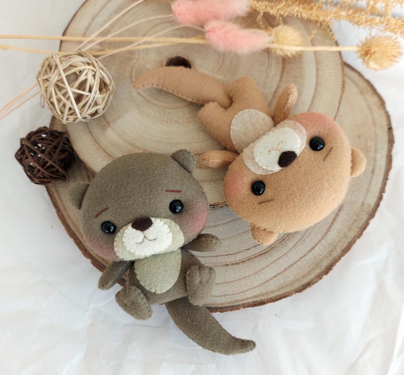 Felt Otters - PDF Pattern | Pdf Sewing Pattern, Woodland Animals ...
