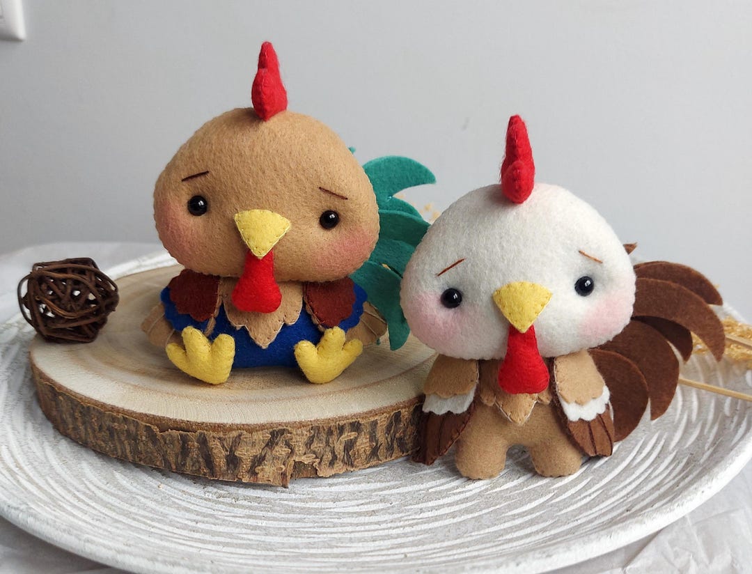 Felt Plush Rooster, Plush Rooster Toy, Felt Animals, Farm Animals ...