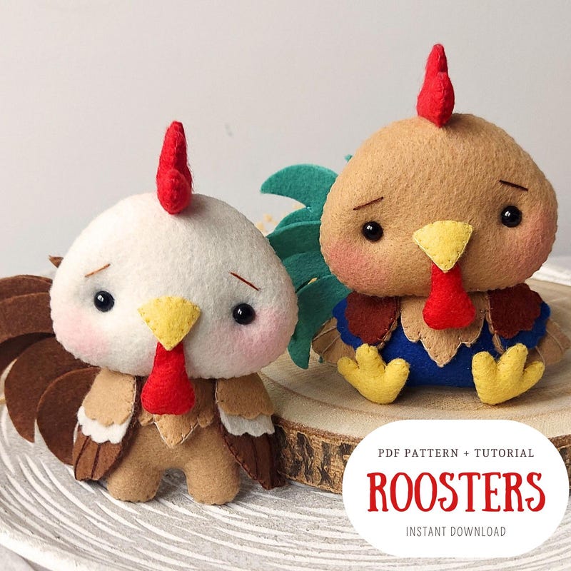 Felt Rooster - Etsy