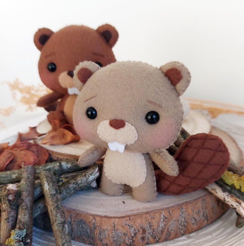 Felt Beavers - PDF Pattern | Pdf Sewing Pattern, Woodland Animals ...