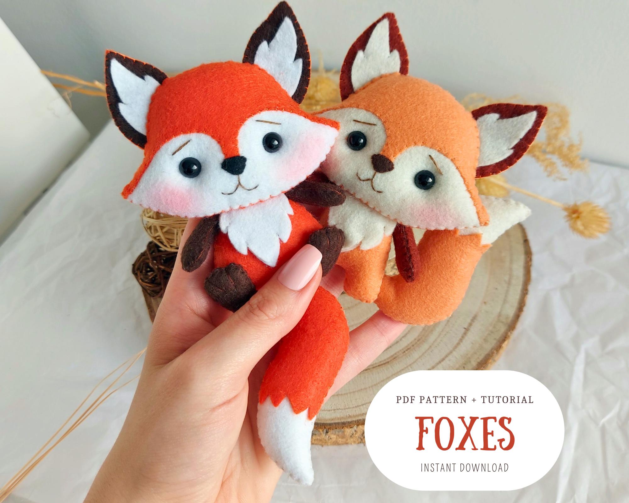 Felt Foxes - PDF Pattern | Pdf Sewing Pattern, Woodland Animals ...