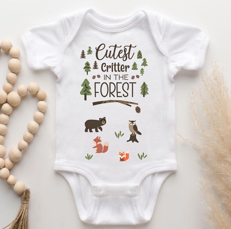 Cutest Critter in the Forest Onesie®, Woodland Animals Onesie, Woodland ...