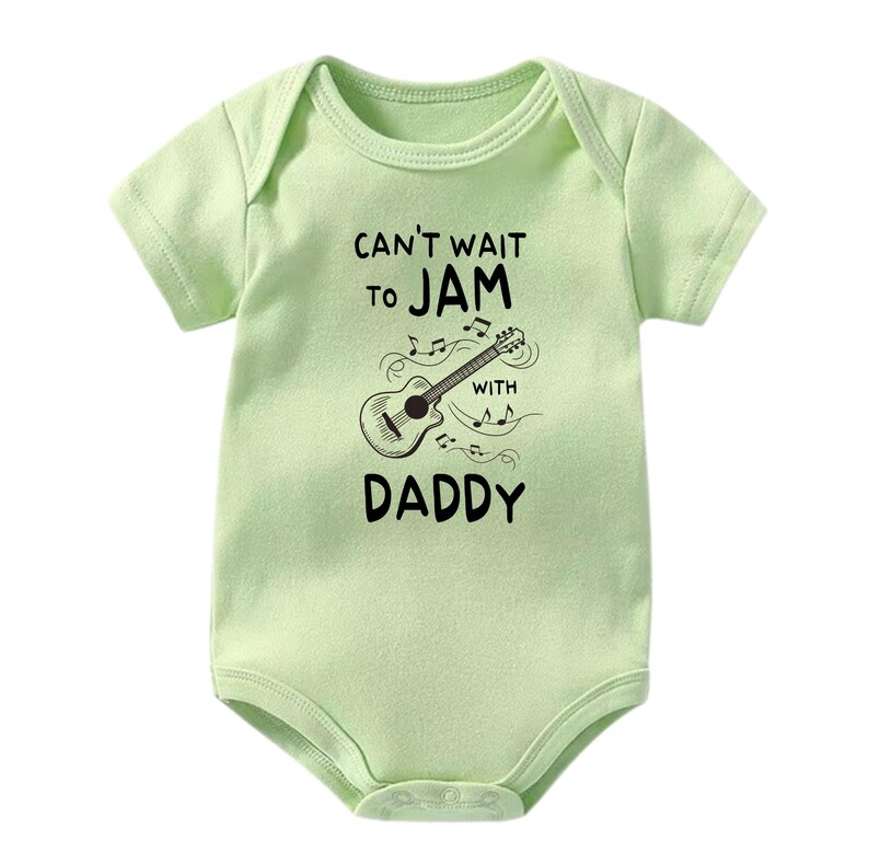 Can't Wait to Jam With Daddy Guitar Baby Onesies Cute Baby Shower Gift ...